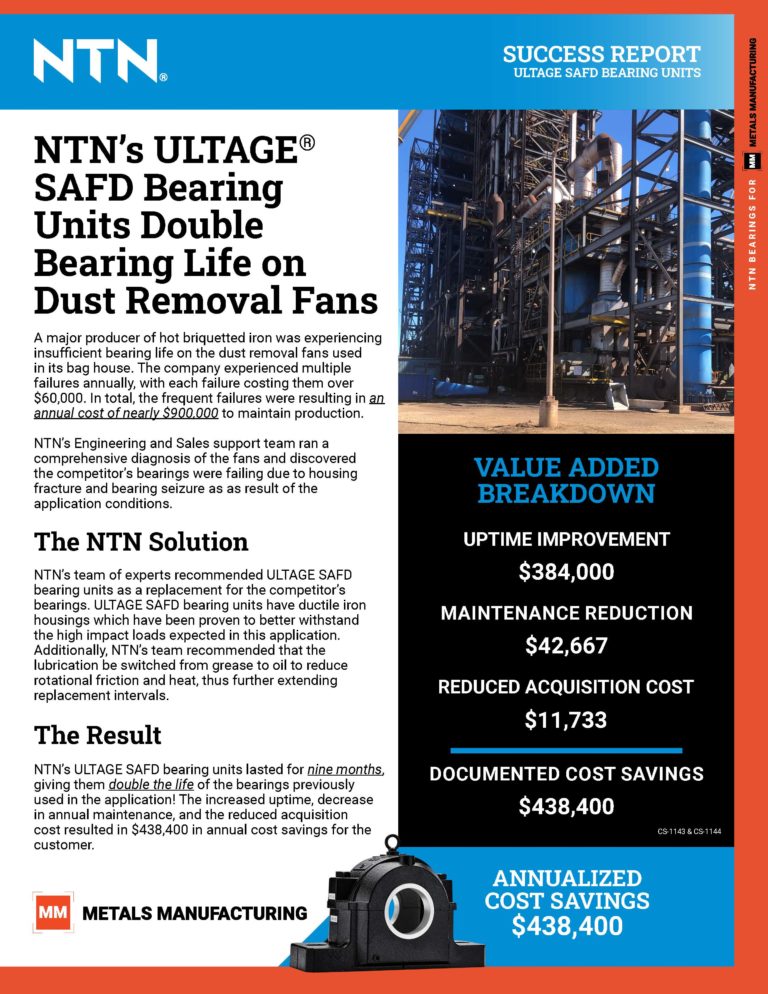 NTN Americas | Metals Manufacturing Industry Bearings